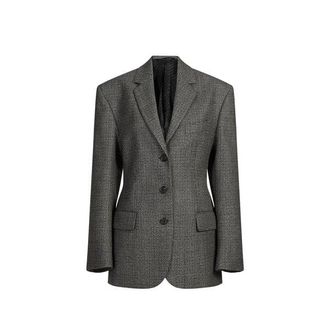 Acne Studios Veste de tailleur droite imprim&eacute;e en laine