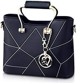 Nicole & Doris Nicole & Doris Femme Sac à Main Épaule Bandoulière Mode en Cuir PU Sacs portés Main Sacs à Main portés Main avec des Glands en Cristal Noir