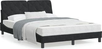 vidaXL Vidaxl - Letto Con Materasso Nero 140x200 Cm In Velluto