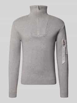 Alpha Industries Strickpullover aus Viskose-Mix mit Troyer-Kragen