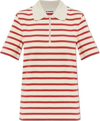 Jil Sander Femme, Tops, Rouge, Taille: 40 FR Polo Ray&eacute;