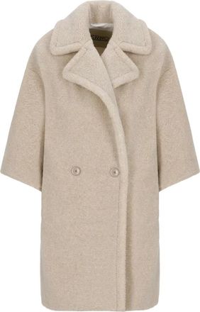 Herno Femme, Manteaux, Beige, Taille: 36 FR Manteau crois&eacute; Teddy Melange