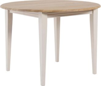 Hellin Hellin - Table ronde extensible en chêne/grège 4/6 places D105 pieds fuseau - victoria