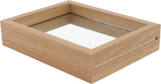 Cabilock 1 Stück Bilderrahmen Aus Holz Im Schlichten Stil 7 Zoll Nordisches Foto-display-rack Doppelglas-pflanzenprobenbox Original-holzfarbe