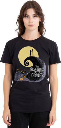 The Nightmare Before Christmas Moon Silhouette Ladies T Shirt, Black, XX-Large