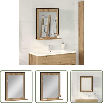vidaXL Miroir ch&ecirc;ne - Miroir ch&ecirc;ne artisanal 50 x 12 x 60 cm Verre et Bois Ing&eacute;nierie