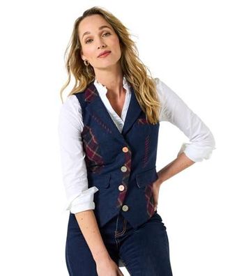 Joe Browns Heritage Check Mix and Match Waistcoat Blazer d&eacute;contract&eacute;, Violet, 38 Femme