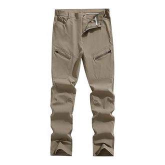 Generic Pantalon de jogging pour homme, coupe droite, confortable, l&eacute;ger, taille &eacute;lastique avec poches zipp&eacute;es pour un usage quotidien, maison, printemps, &eacute;t&eacute;
