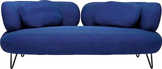 Kare Design Design Sofa Peppo 2-Sitzer, Blau, Pflegeleicht, Weich, Kuschelsofa, Couch, Loveseat, Wohnzimmer, Stahlfüße, Teilzerlegt, 72x182x95 cm (H/B/T)
