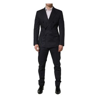 Dolce & Gabbana Baumwoll-Slim-Fit-Formeller-2-teiliger Anzug - - Suits - Herren - Blau - L