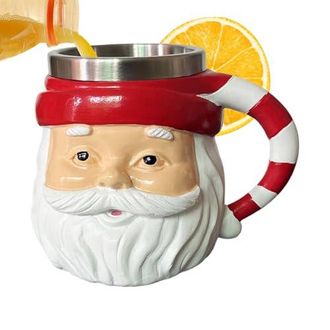 Generico Tasses &agrave; caf&eacute; de No&euml;l | Tasses &agrave; caf&eacute; dhiver avec design de p&egrave;re No&euml;l - Tasse originale 250 ml avec rev&ecirc;tement en acier inoxydable pour cadeau anniver