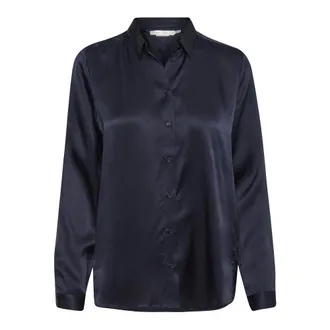 Inwear Elegante Seidenbluse Marineblau - - Blouses & Shirts - Damen - Blau - S