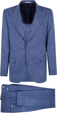 Brunello Cucinelli Homme, Costumes, Bleu, Taille: M Fitted Suit