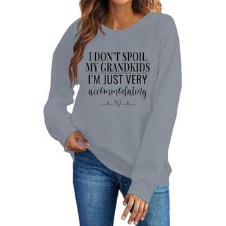 Generic Sweatshirts pour femmes UK sweatshirts pour femme imprim&eacute; graphique haut surdimensionn&eacute; col rond manches longues automne hiver d&eacute;contract&eacute; confortable
