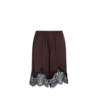 Object Short en satin &agrave; dentelle