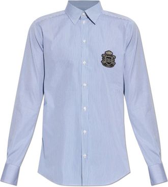 Dolce & Gabbana Homme, Chemises, Bleu, Taille: 2XL Chemise Martini Ray&eacute;e