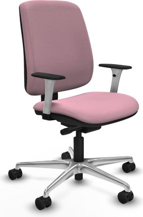 Piqueras y Crespo Computerstuhl Rosa Alares mit wei&szlig;en und schwarzen Armlehnen. Ausgestattet mit Syncro/Traslack und injiziertem Schaum. Mit Rollen von 65 mm Nylon. Ros