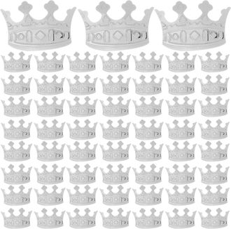 Angoily DIYEAH 4 St&uuml;ck Pack Silbernes Diadem Konfetti aus PVC Tischkonfetti zum Streuen f&uuml;r Hochzeiten Babypartys und Geburtstage Geruchsneutral Fr&ouml;hliche Par