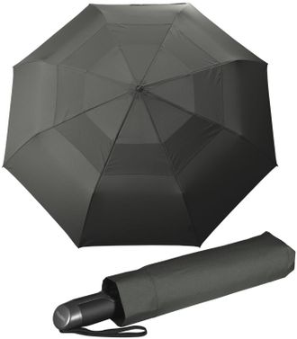 Doppler Partner Herrenschirm Fiber Magic XM AIR mit Windabzug - grey