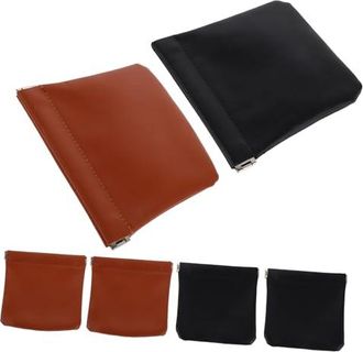 Minkissy 6 Pi&egrave;ces sac de beaut&eacute; Petit sac de rangement trousse de maquillage pour petite trousse de maquillage bijoux de stockage de bijoux PU