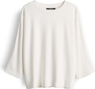 someday 3/4-Arm-Shirt Kumarie Jerseyshirt mit Wabenstruktur aus Jersey Weite Passform, elastisch und komfortabel