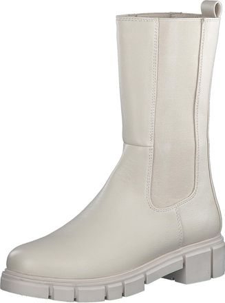 Marco Tozzi Damen Chelsea Boots aus Kunstleder Blockabsatz, Beige (Cream), 40