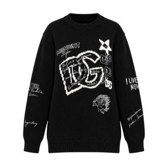 Dolce & Gabbana Pull col rond - Femme - Pulls - Noir - Taille: 52 FR