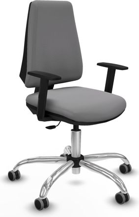 Piqueras y Crespo Elche Schreibtischstuhl mit Armlehnen, ausgestattet mit Permanentkontakt und Schneidschaum, 65 mm Rollen, Parkett, Grau