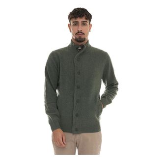 Barbour Wollmantel mit Ellbogenpatches und Taschen - - Knitwear - Herren - Gr&uuml;n - L