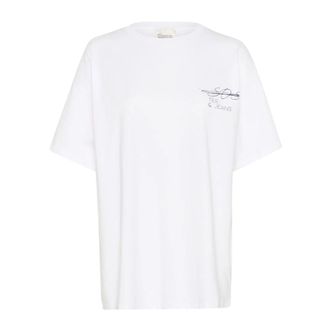 MY ESSENTIAL WARDROBE Wei&szlig;e SOS Tee mit kurzen &Auml;rmeln - - Tops - Damen - Wei&szlig; - M/L