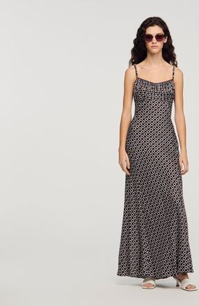 Sandro Langes Lingerie-Kleid mit Blumen