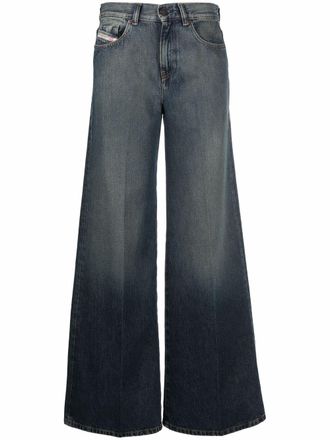 Diesel jean &eacute;vas&eacute; &agrave; taille haute (1978) - Bleu