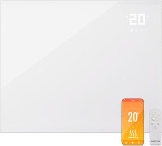 Klarstein Infrarotheizung mit Thermostat, 1200W Elektroheizung, Smart Home Bild-Infrarotheizung zur Wandmontage, IR mit App-Steuerung & Erkennung offener Fenste