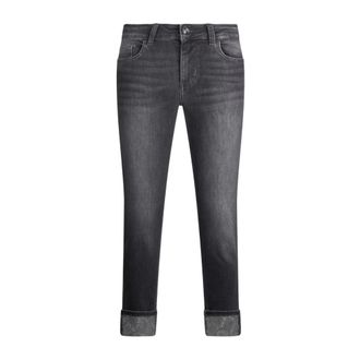 Liu Jo Femme, Jeans, Gris, Taille: W30 Jean Gris Foncé avec Patch Logo