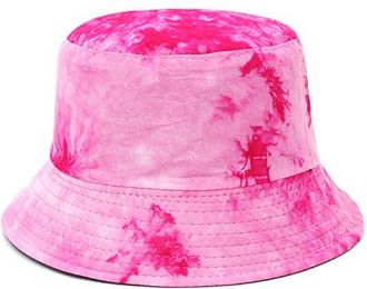 Eozy Chapeau Bob Anti-Soleil Femme Homme Vintage Respirant Pliable Imprim&eacute; Tie-Dye Casquette Chapeau Randonn&eacute;e Double Face Anti-UV Voyage Casuel (Fuchsia)