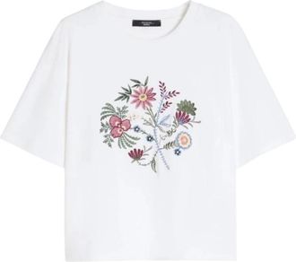 Max Mara Femme, Tops, Blanc, Taille: 40 FR Pure Cotton Jersey T-Shirt