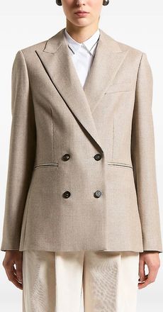 PESERICO blazer croisé à motif pied-de-poule - Tons neutres