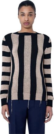 Dries Van Noten Femme, Pulls, Multicolore, Taille: 40 FR Pull en maille ray&eacute;
