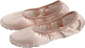 BESTONZON Chaussures de Danse de Ballet en Satin Rose Chair Taille 40 pour Femmes Adultes Ballerines &agrave; Semelle Souple L&eacute;g&egrave;res et Extensibles pour Gymnastique Yo