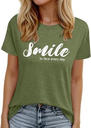 Generic T-shirt Imprim&eacute; Femme Col V T-shirt &agrave; Manches Courtes avec Impression Comme Haut D&eacute;t&eacute; D&eacute;contract&eacute; Pour Les Loisirs &Agrave; La Mode T-shirts Pour Femmes T-sh