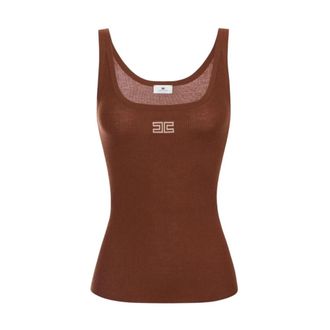 Elisabetta Franchi Rippstrick-Tanktop - - Tops - Damen - Braun - S