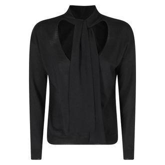 Roberto Collina Pull &agrave; col roul&eacute; avec &eacute;charpe - Femme - Pulls - Noir - Taille: 40 FR