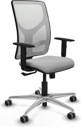 Piqueras y Crespo Moderner B&uuml;rostuhl mit 1D-Armlehnen, h&ouml;henverstellbare Lendenwirbelst&uuml;tze, ausgestattet mit 3 Positionen und Schneideschaum, Wei&szlig;/Hellgrau