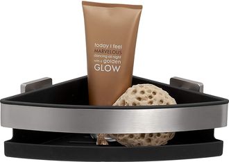 Tiger Dock Duschkorb, Premium-Duschablage aus gebürstetem Edelstahl, Eckversion, mit herausnehmbaren Einsatz, B x H x T: 22 x 8 x 22 cm