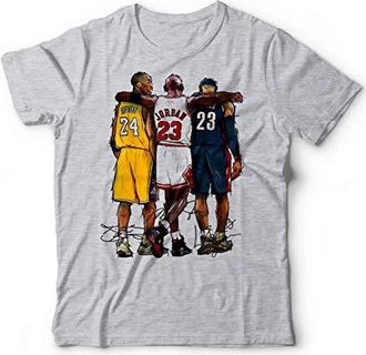 Generico T-Shirt Kobe Michael Lebron Camponi Basket-Ball Leggenda 24 - Gris - Medium