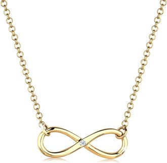 Elli Halsketten - Halskette Infinity Pure Diamant (0.03 ct.) 925 Sil - Gr. unisize - in Gold - für Damen