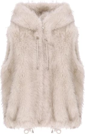 VALENTINI 1972 Valentini 1972, Femme, Vestes, Beige, Taille: 38 FR Eco Zibellino Gilet