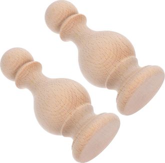 Valiclud OUNONA 2 St&uuml;ck Massivholz Pfostenaufs&auml;tze Unbemalt R&ouml;misch Geschnitzte Holzpfostenkappen Dekorative Treppen und Bettpfostenverzierung Handgeschnitzt V