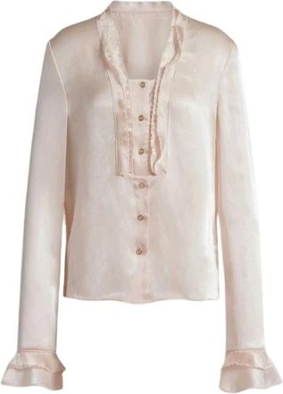 Alberta Ferretti Femme, Blouses et Chemises, Rose, Taille: 38 FR Blouse en soie et satin