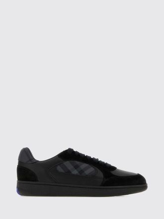 Burberry Baskets Terrace en cuir et daim avec motif Check lat&eacute;ral